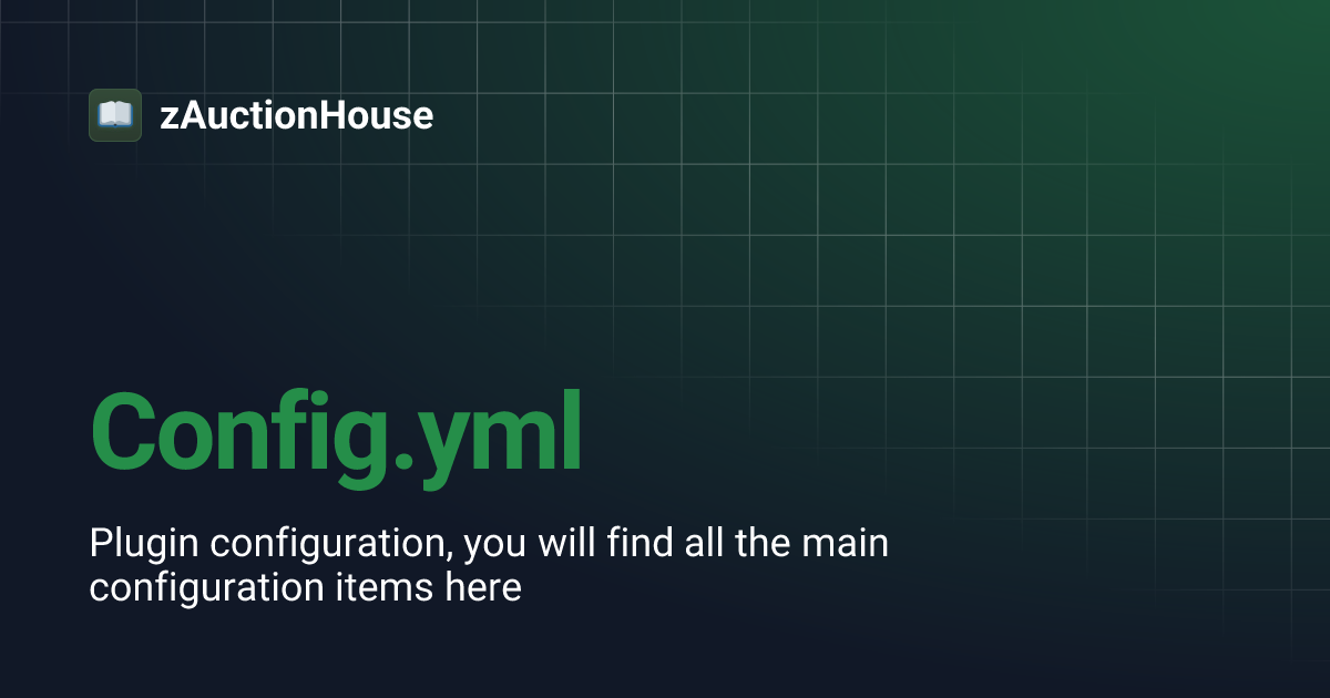 Config.yml | zAuctionHouse
