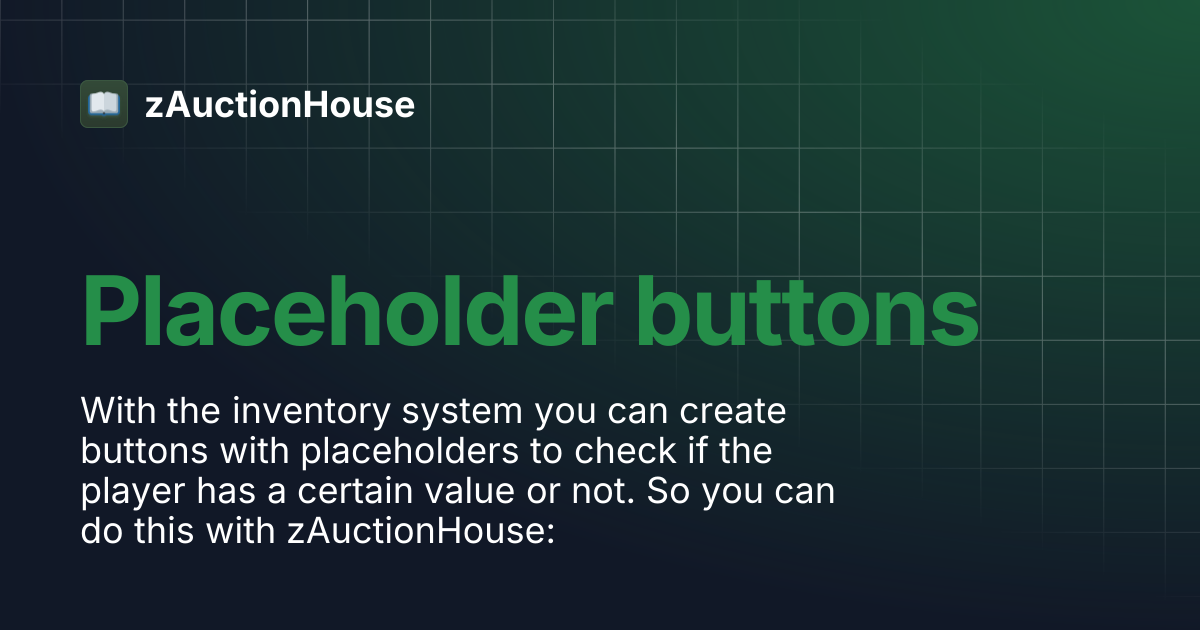 Placeholder buttons | zAuctionHouse