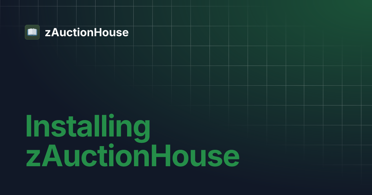 Installing zAuctionHouse | zAuctionHouse